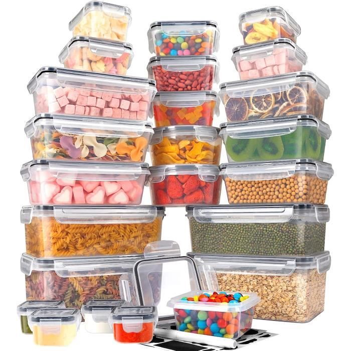 YOCOLE Boite Plastique Alimentaire 48 pièces (24 Récipients + 24 ...