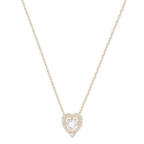 Swarovski - Collier Sparkling Dance Heart, blanc, Métal doré rose ...