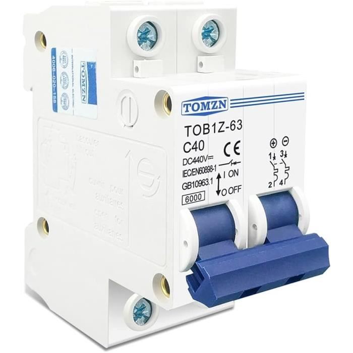 Disjoncteur,Interrupteur Différentiel 2P Dc Mcb 6Ka 440V Mini Disjoncteur 3A 6A 10A 16A 20A 25A ...