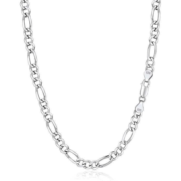 Collier Chaine En Argent Massif Homme Chaîne Femme Sterling 925 Acier ...