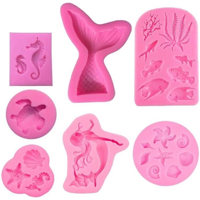 7 Pack , Moulle Silicone Tartelette Patisserie,Mermaid Tail Moule ...