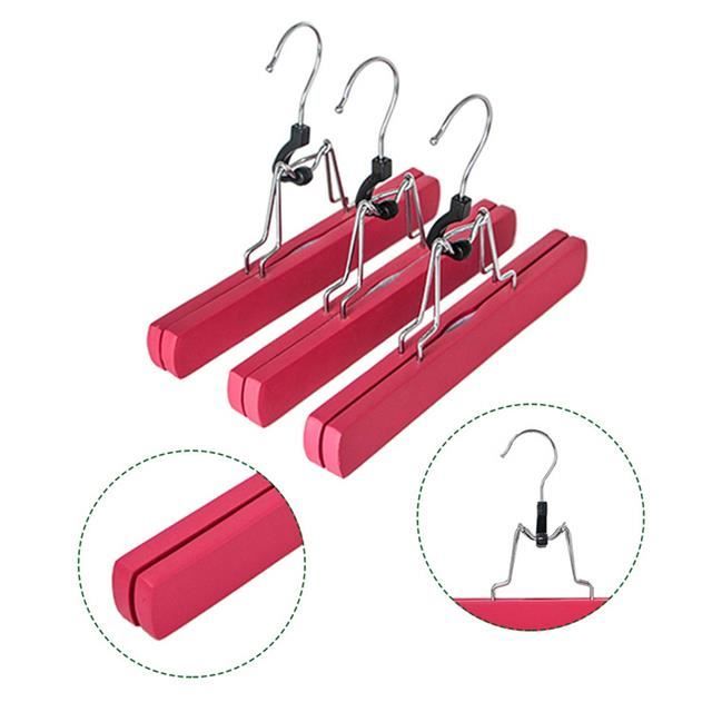 CINTRE,Pink--Cintres en bois de noyer pour jupe et pantalon, 6 pièces ...