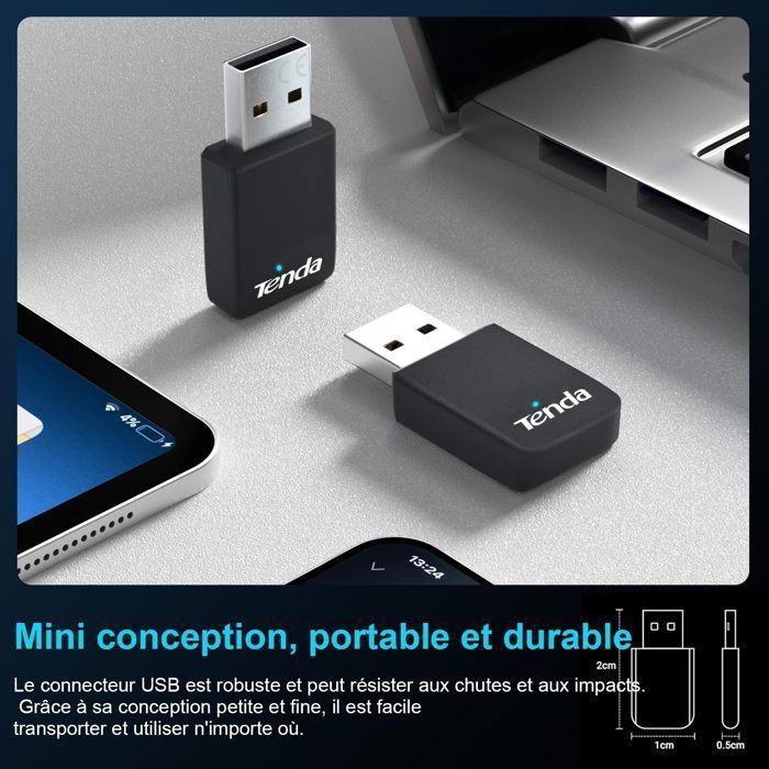 Tenda Clé WiFi Puissante AX900, Adaptateur USB Wi-FI pour PC, Dongle WiFi, Bi-Bande 5G/2.4G ...