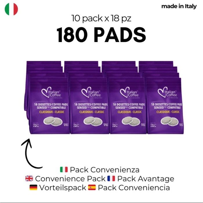 Café Classico, 180 dosettes compatibles Senseo, 10 boîtes de 18 - La ...