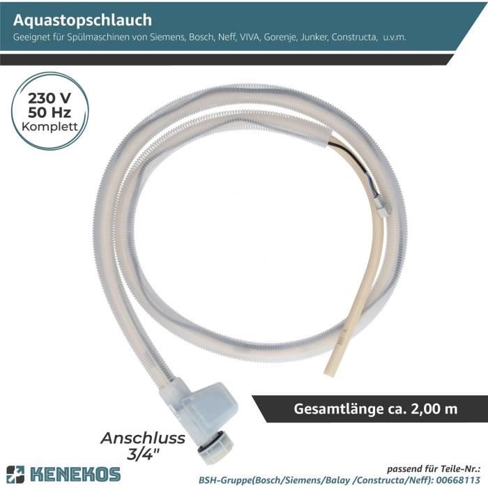 Tuyau Aquastop BITRON type 88 compatible avec les lave-vaisselle Bosch ...