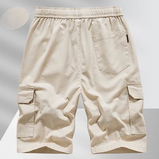 Bermuda Homme Multi-poche Cargo Shorts Homme 100% Coton Été Avec Cordon ...