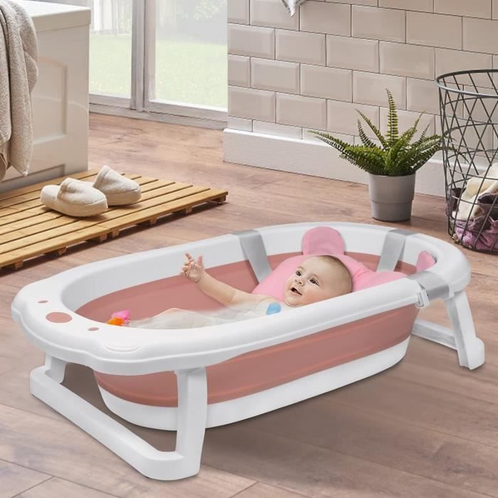 Baignoire Pliable pour Bébé avec Coussin de Bain Bassin de Douche ...