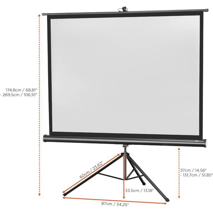 Pariszhuo Ecran De Projection Mobile Sur Pied - Portable Avec Support ...