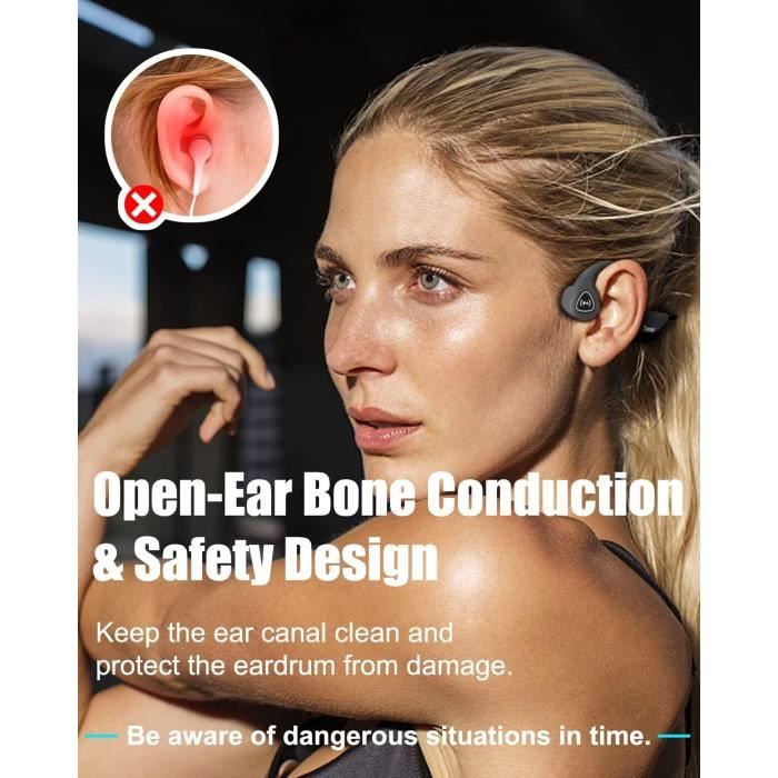 S2 Casque Conduction Osseuse Bluetooth Ip54, Écouteur Sport Sans Fil, Oreille Libre (Open-Ear ...