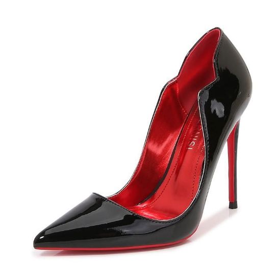GRMTCOLT® Noir Classique Escarpins De Fête Talons Hauts Semelle Rouge ...