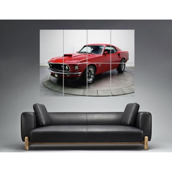 Ford Mustang Boss 429 Classic Car Wall Art Poster Grand format A0 Large ...