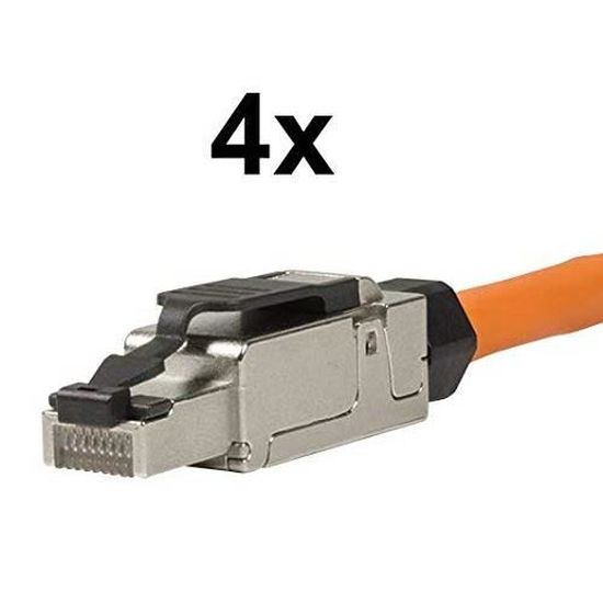 Odedo 4X Cat 6A 7 RJ45 Connecteur sertissage de Prise Réseau jusqu'à 10 ...