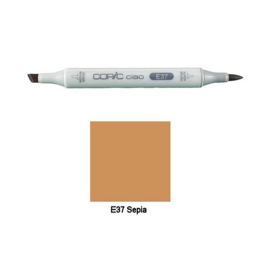 Marqueur - COPIC - Ciao - Double pointe - Couleur Beige E37 Sepia - Rechargeable - Cdiscount ...