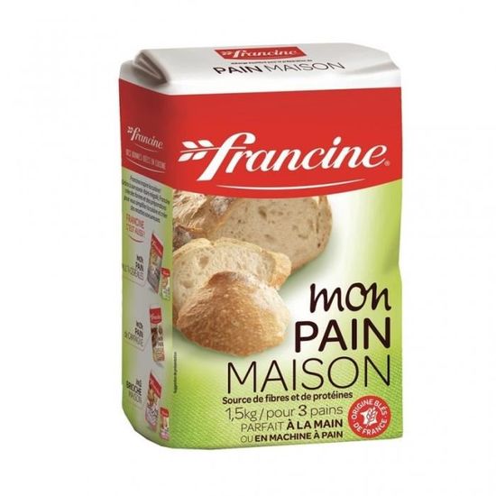 Francine Mon Pain Maison Source de Fibres et de Protéines 1,5Kg (lot de ...