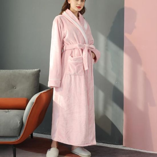 Peignoir Femmes,PROCHOSEN Robe de Chambre épais en Flanelle Peignoirs de Nuit Longue Peignoir de ...