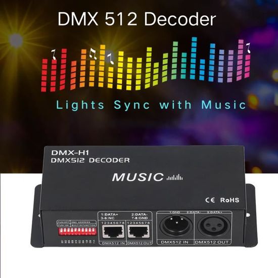 Décodeur DMX 4 canaux - OMABETA - DMX 512 - Gradation RVB - Mode ...