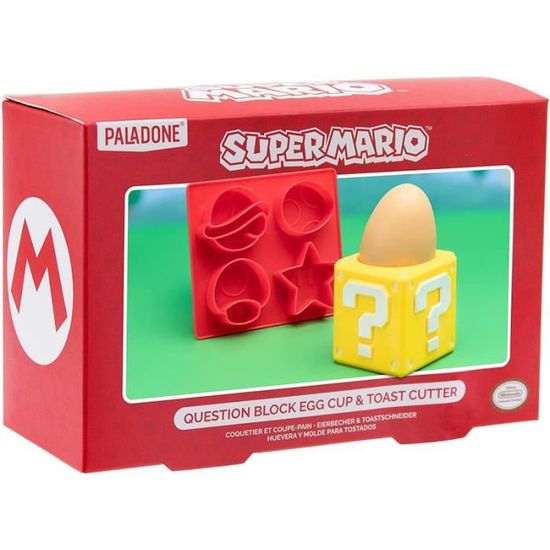 Super Mario - Coquetier + Coupe toast éclair Question Block Egg Cup ...