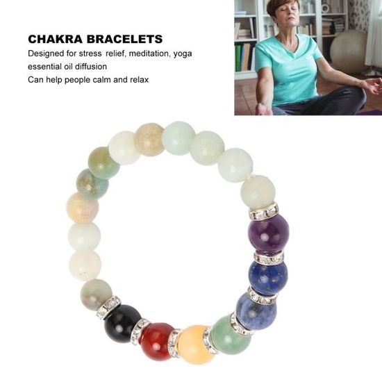 Bracelets chakras Perle Chakra Bracelet 7 Chakras Cristaux De Guérison ...