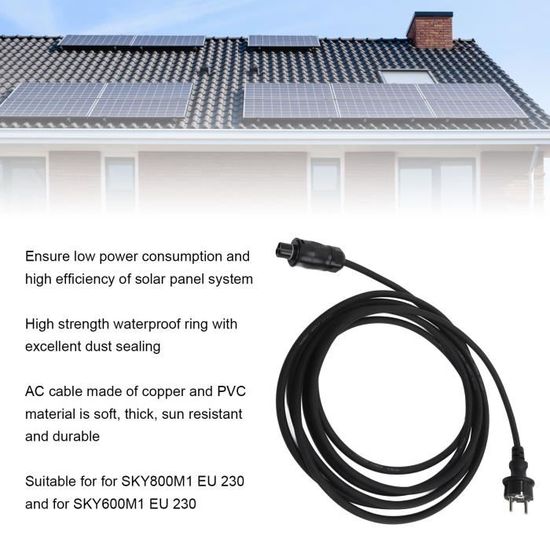 RHO-Cble micro-onduleur 230 V AC 5M 230V AC Micro Inverter Cable, EU ...