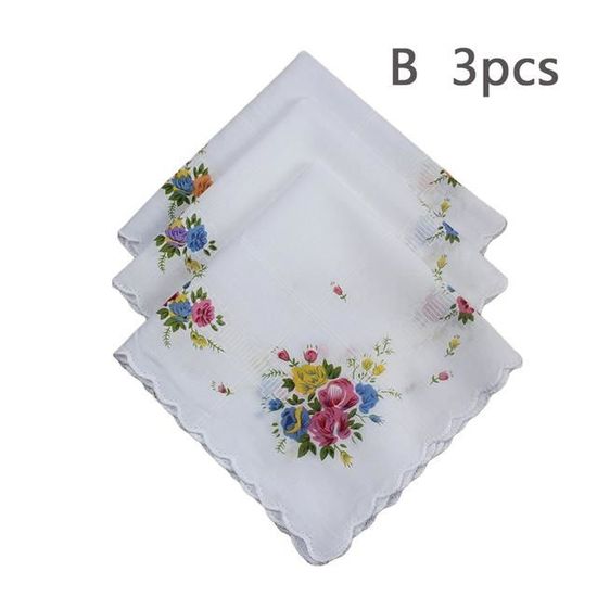 Mouchoir,Style B--Mouchoir En Pur Coton Pour Femmes Et Enfants ...
