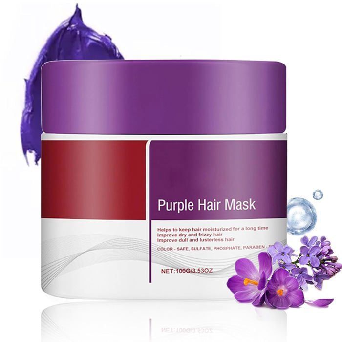 Purple Hair Mask Maca Deep Repair Collagen Hair Mask for Dry Damaged ...