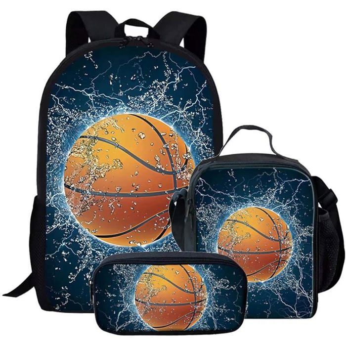 Cartables Enfants Set 3pcs pour Garons Filles Modle De Basket-Ball 3D ...