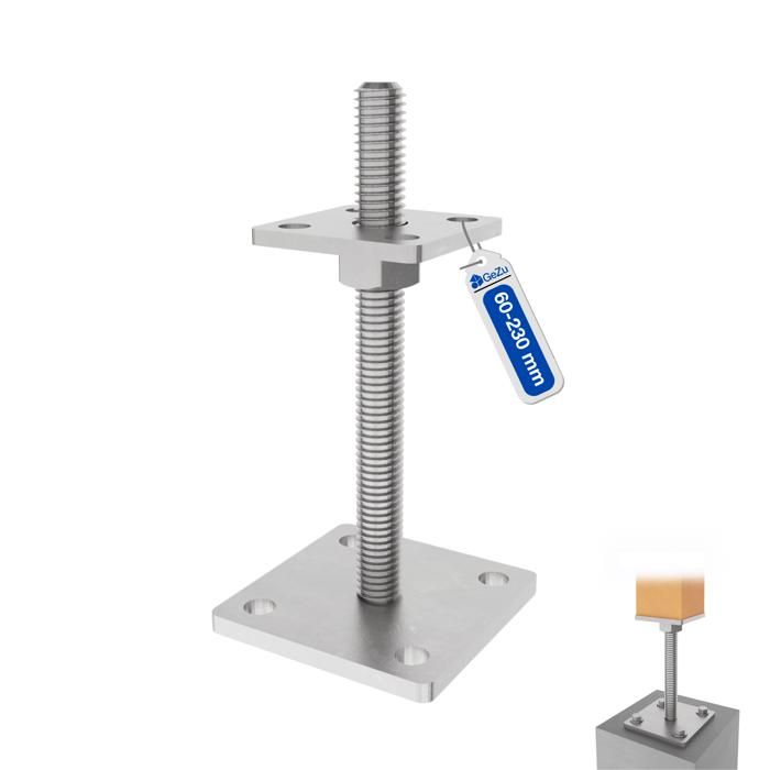 GeZu Impex Support de poteau Flocon de Zinc 80 x 80 mm | 50 - 230 ...