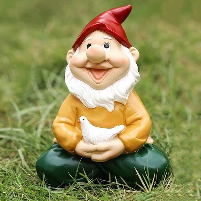 Statue De Nain De Jardin Zen Méditation Nain Extérieur Maison Art Décor ...