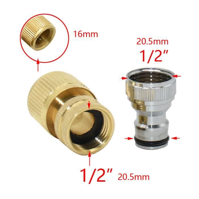 Kit De Connecteurs Rapides Filetage Laiton , Coupleur D'irrigation De Jardin En Cuivre ...