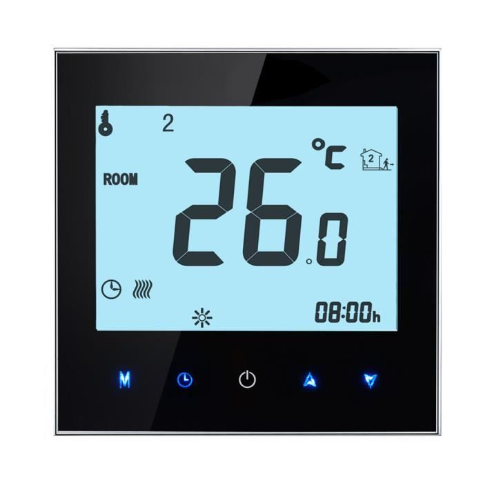 Thermostat Régulateur,Thermostat de chauffe-eau à écran tactile LCD,3a ...