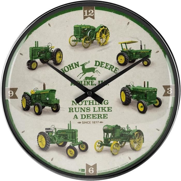 Horloge Murale Rétro John Deere - Modèle Chart - Idée Cadeau Pour Les Fans De Tracteurs - Grande ...