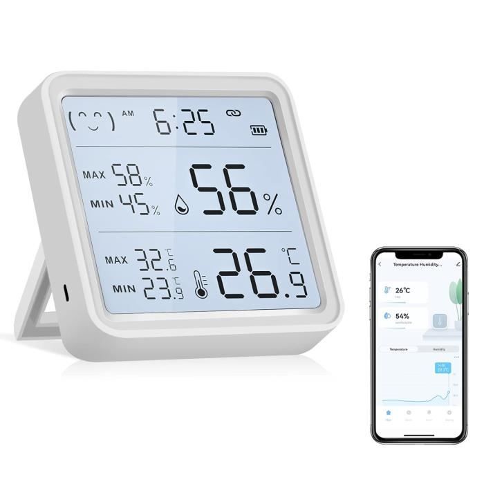 Emylo Thermomètre Hygromètre Intérieur, Lcd Numérique Bluetooth D ...