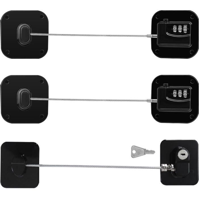 3 Serrure Frigo Avec Code,Cadenas Frigo Pour Enfants,Adhésive Verrou De Réfrigérateur À ...