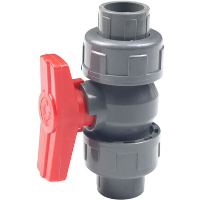 Vanne à 2 Voies PVC Raccordement Femelle Robinet à Bille en PVC Robinet ...