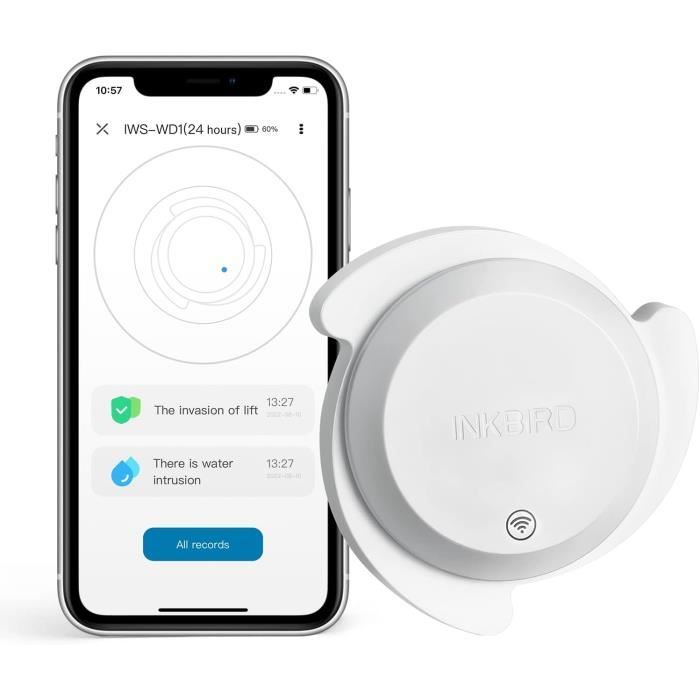 WiFi Détecteur de Fuite d'eau, Détecteur d'eau Intelligent Étanche IP67 ...