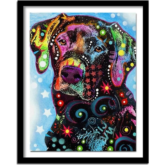 Peinture Diamant Chien Labrador, 5D Enfant Diamond Painting Kits ...