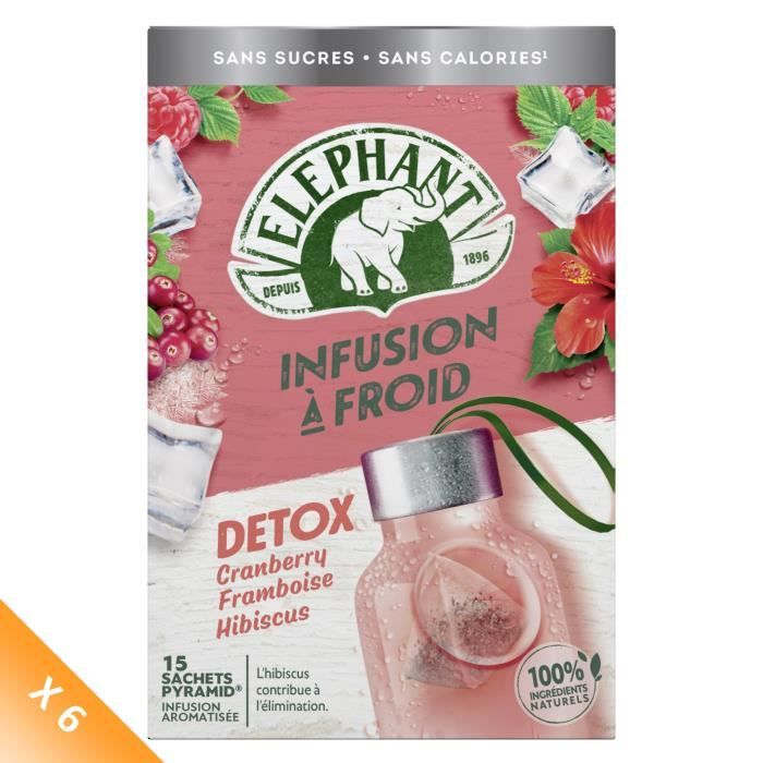 Lot de 6 - ELEPHANT Infusion Bien-Etre Detox Froid - (6 x15 Sachets ...