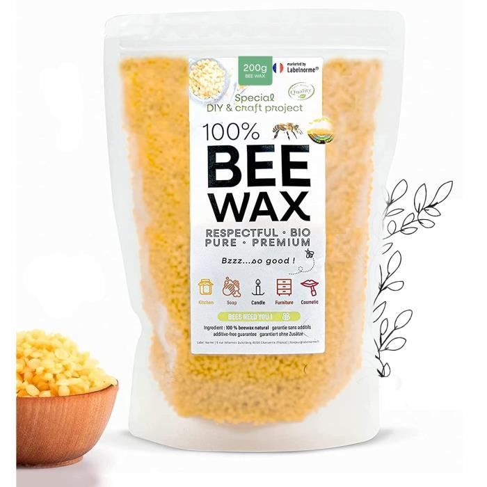 Cire D'abeille En Pépite Jaune Pastilles 200g - Qualité Pure Et Naturelle Pour Bougies Savons ...
