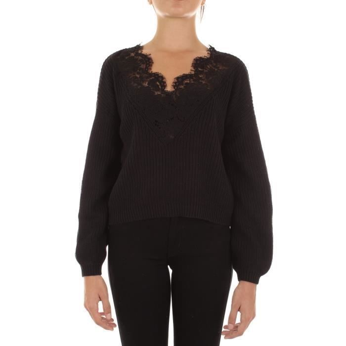 Pull-over femme - ONLY - 15183657 - Col V - Noir - Confortable et ...