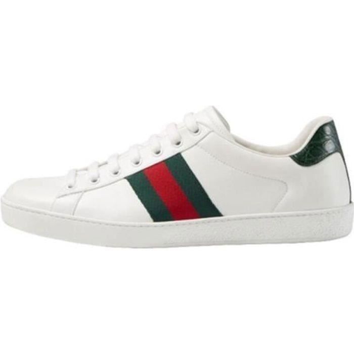 Basket Guccis Femme Homme Chaussure Sneakers Blanche Pas Cher blanc ...