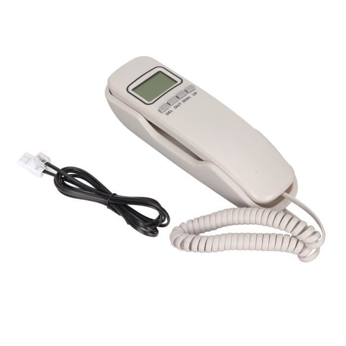 TMISHION Ligne fixe filaire Téléphone filaire recomposition écran LCD sonneries réglables ...