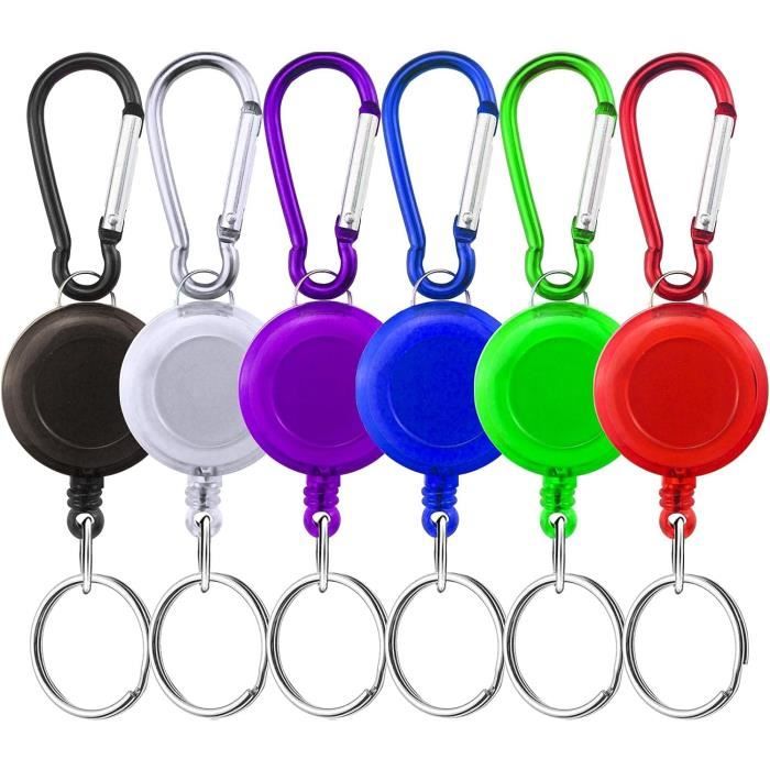 12Pcs Porte-Clés Yoyo, Porte Clef Retractable Porte Clef Enrouleur ...