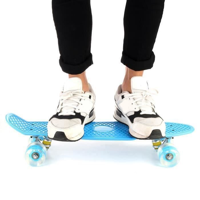 LED 22'' Skateboard Longboard Cruiser Complete Deck 4 PU Casters Sturdy ...