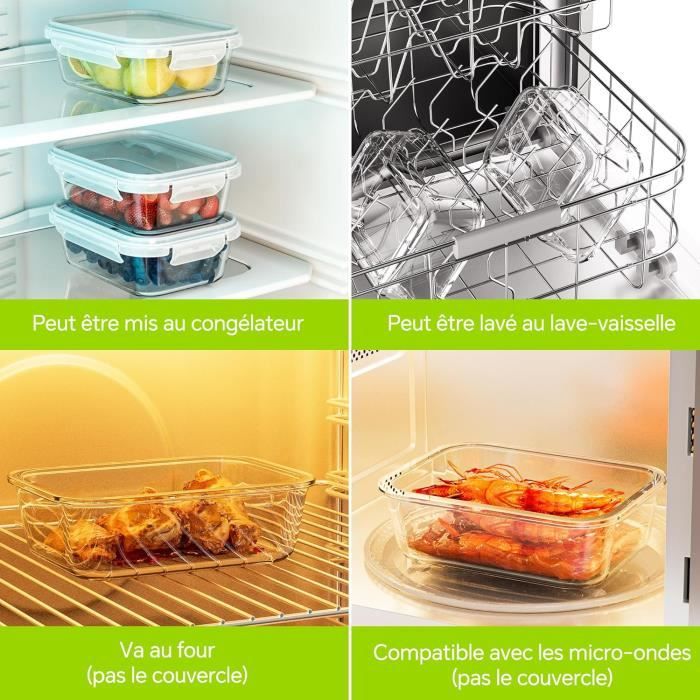 Tupperware Verre, 1040Ml Boite De Conservation Hermétique Alimentaire ...