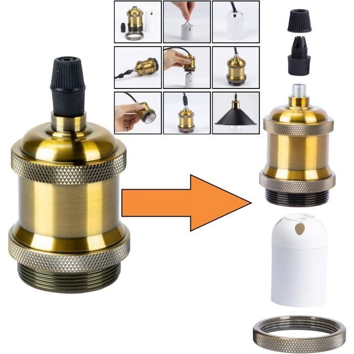 TOKIUS 3 Pièces Douilles E27 Vintage Edison Douille de Lampe Ampoule ...