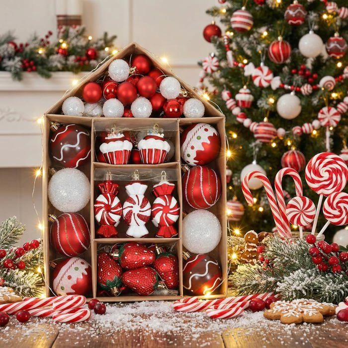 Lot de 70 Boules de Noel 3-6cm Incassables, Decorations d'Arbre de Noel ...