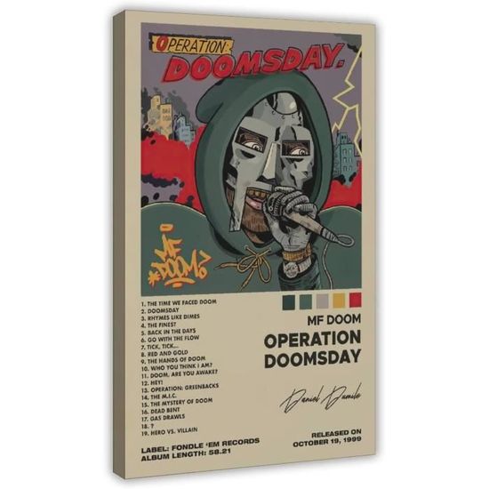Mf Doom Poster Oopeation Doomsday Album Signature Art Toile Poster ...