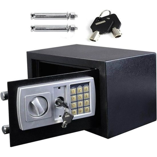 Coffre-fort électronique, coffre-fort à code PIN numérique avec clé de sécurité, 8,5L -31x20x20 ...