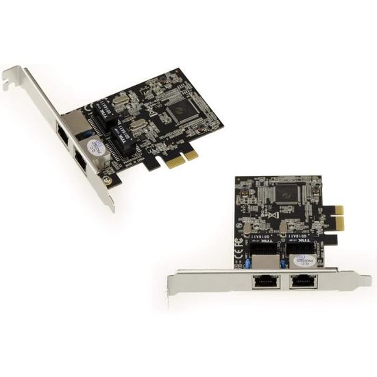 Carte Contrôleur Pci Express Pcie Réseau 2 Ports Lan Rj45 Gigabit ...