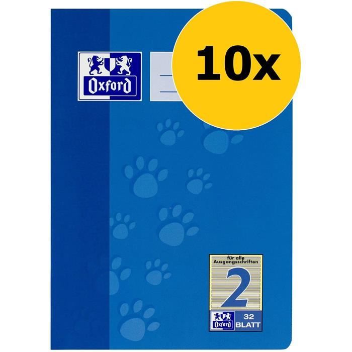 100050376 Lot de 10 cahiers d'école A5 Linéature 2 en papier Optik ...